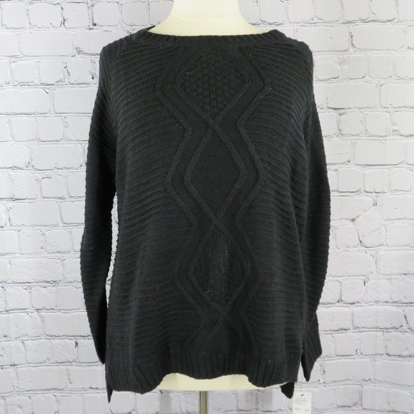 NY Collection | Sweaters | Nwt Womens Plus Black Cable Knit Sweater ...